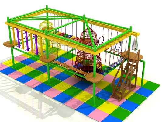 children climbing equipment challenging game area rope course with one level supplier