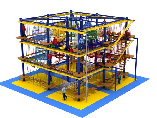 children climbing equipment challenging game area rope course with one level supplier