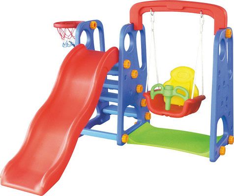 CE standard kindergarten kids toys indoor plastic slide with swing set supplier