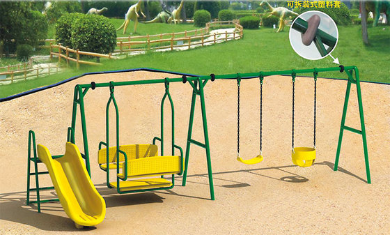 environmental protection steel swing and slide playground for kindergarten supplier
