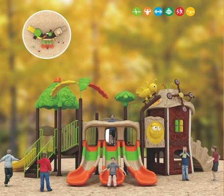 children's play equipment swings with tube slide and spiral slide supplier