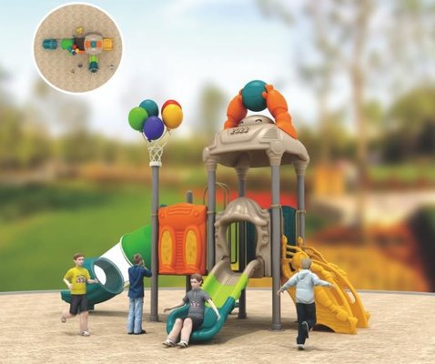 children's play equipment swings with tube slide and spiral slide supplier