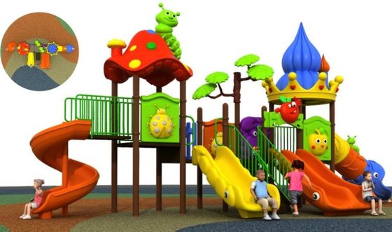 outdoor playground equipment with plastic slide and tube slide supplier