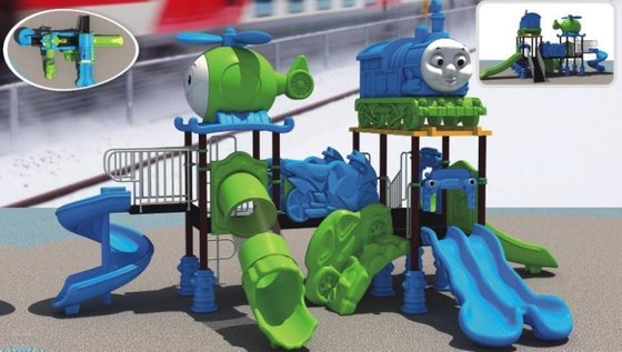 outdoor playground equipment with plastic slide and tube slide supplier