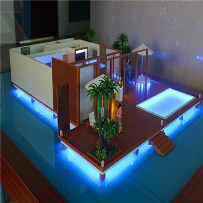 Maldives beach villa interior building model for exhibtion, 3d physical model