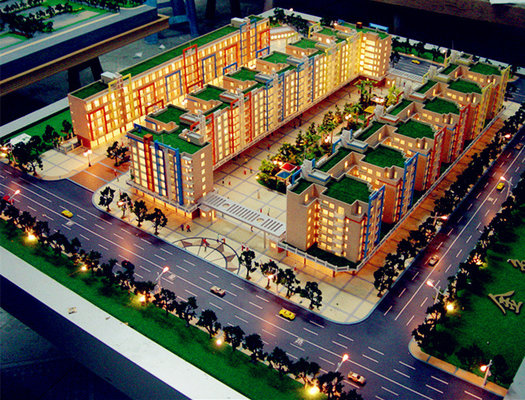 Customized building scale 3d model factory , building miniature model