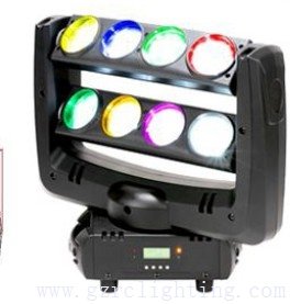 LED Double Row 8-eyes 4-In-1 RGBW Black Case  Unlimited Spider Moving Head Beam Light