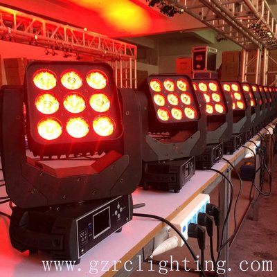 4in1 RGBW Matrix Moving Head Wash Light Black Case LED 9 x 10W For Theatre RCL