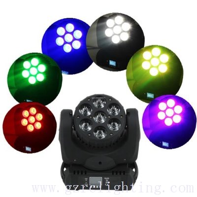 Stage Lighting / LED 10W * 7bulbs 4 In 1 RGBW Moving Head Beam Light
