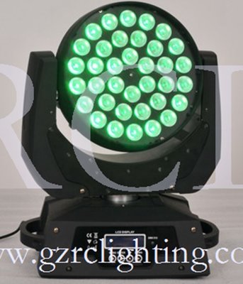 White Case LED Zoom Wash Moving Head Stage Lights with 36pcs RGBWA 5 In 1 LED Lamps