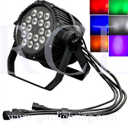 RGBWA+UV LED Par Light  Waterproof Digital Display LED 18Bulbs x 18W Balck Cast 6 In 1 RGBWA+UV