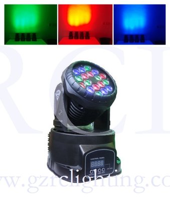 DMX512 stage light LED 18pcs * 3W RGB Mini Moving Head Wash Lights for KTV Disco LED light