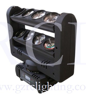 Unlimited Spider Moving Head Beam Light Black Case LED Double Row 8-eyes 4-In-1 RGBW light