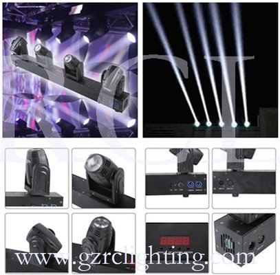 10W Mini RGBW CREE LED Beam Moving Head DJ Lighting LED Four Heads Moving Head Beam Light