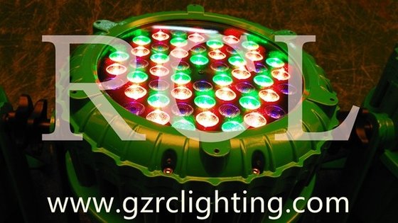 Green case Outdoor Stage Lighting 54x3W RGB LED Par Cans Show Lighting Ri-Color
