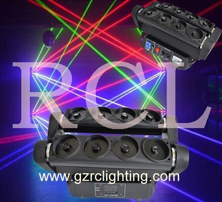 Red Green Blue 8 Lends Disco Moving Head Laser Beam Spider Light