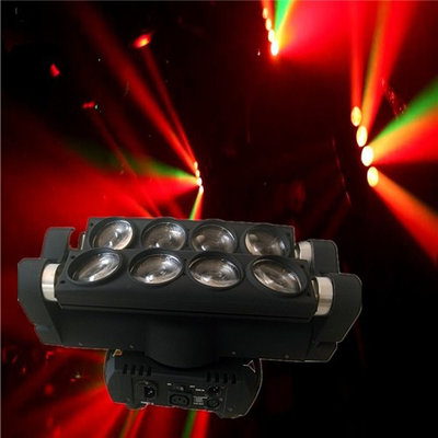 5600K Sound Activate LED 8Eyes 10W RGBW Cree Bulb Moving Head Beam Light