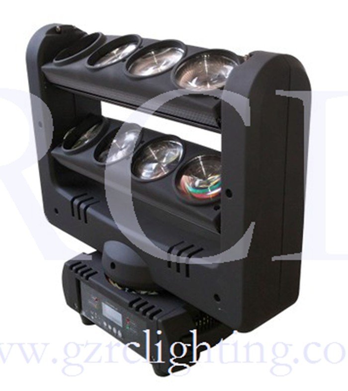 Unlimited Spider Moving Head Beam Light Black Case LED Double Row 8-eyes 4-In-1 RGBW light