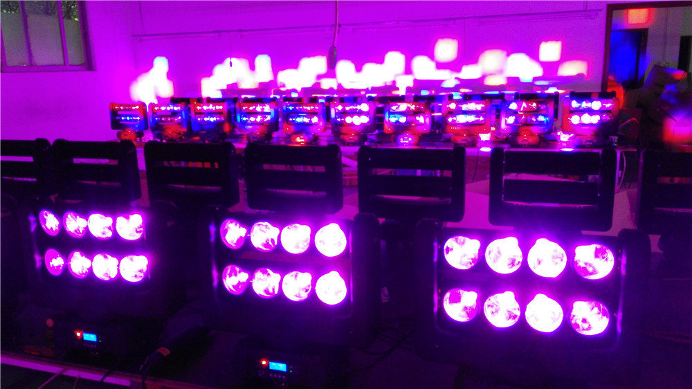 LED Double Row 8-eyes 4-In-1 RGBW Black Case  Unlimited Spider Moving Head Beam Light