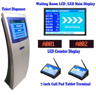 China 17 inch Automatic Banking Queue Management System with 7" Tablet Calling Pad Terminal,Queue Number Ticket Kiosk System supplier