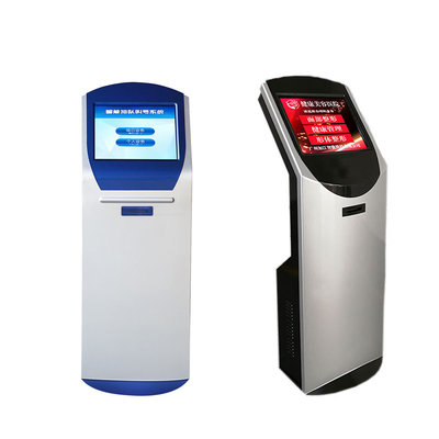 19 inch Floor Stand Queue Management System Touch Screen QMS Ticket Dispenser Kiosk with Auto Cutter Printer supplier