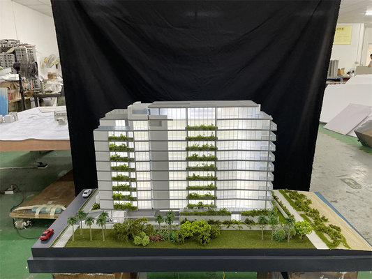 New made 1/75 scale architectural apartment model with warm light