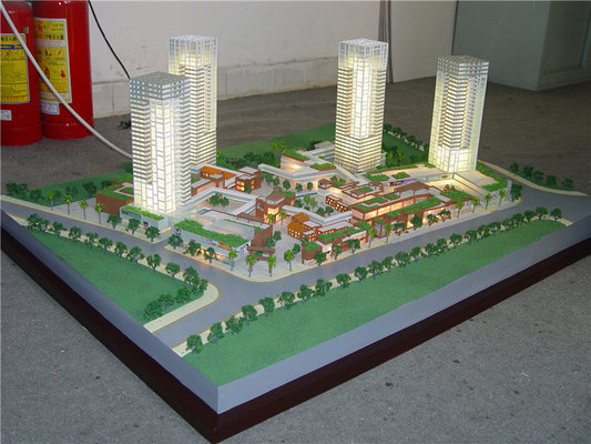 Scale building model of residential house , model architect with led lighting