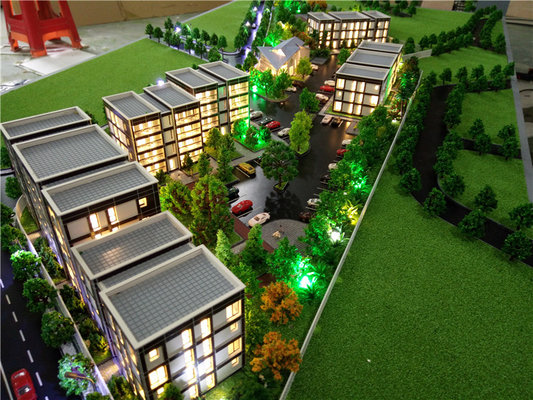 London residential house scale physical 3d model with led lighting
