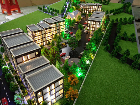 London residential house scale physical 3d model with led lighting