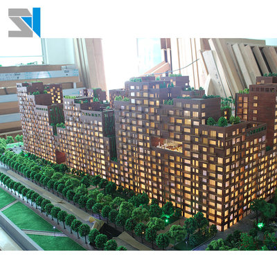 Scale physical model with led lighting for property project marketing and selling