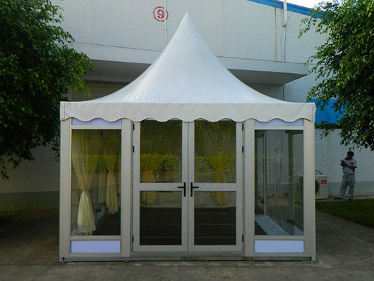 Glass wall white color pagoda 10*10m  Garden Pagoda Gazebo Canopy Tent with glasswall and aBS wall cheap factory price