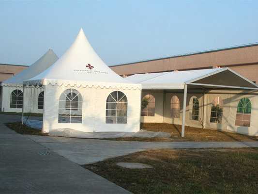2021 hot sale  5x5m pagoda tent with white color,aluminium structure,pvc roof cover on sale