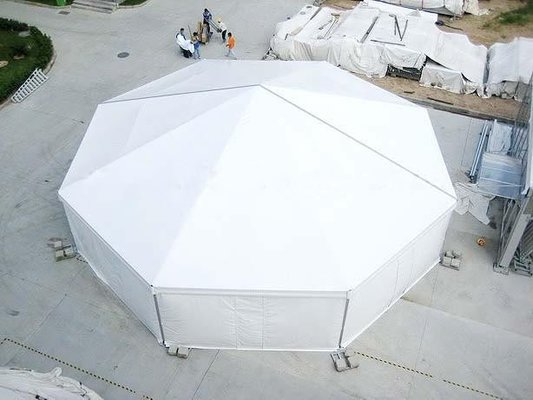 2021 hot sale  10m hexagonal  tent with white color,aluminium structure,pvc roof cover on sale