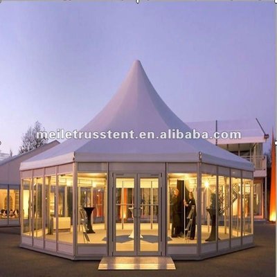 2021 hot sale  10m hexagonal  tent with white color,aluminium structure,pvc roof cover on sale