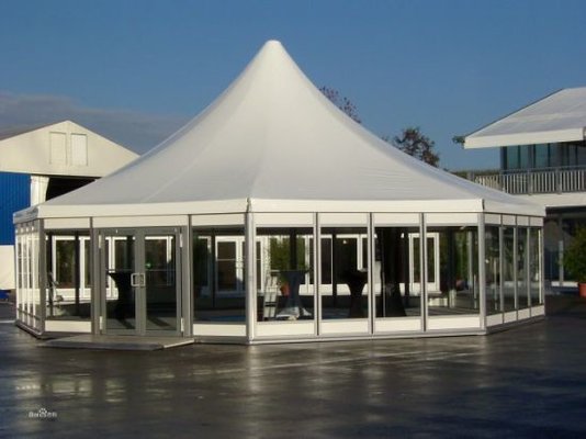 2022 hot sale 8m White Reinforced pvc fabric Maggiolina hexagon roof top polygonal tent for sale