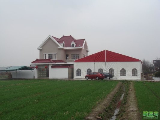 10x30m white Reinforced pvc fabric high peak tent roof top polygonal tent for 300 people