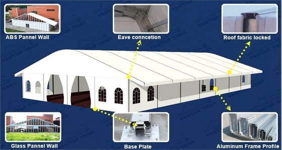 20x30m white arcum pvc fabric high peak tent roof top polygonal tent for 500 people