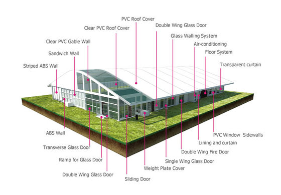 20x30m white arcum pvc fabric high peak tent roof top polygonal tent for 500 people