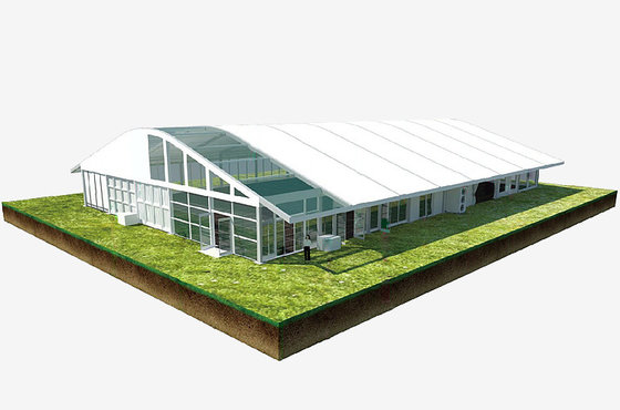 white 20x50m white arcum pvc fabric high peak tent roof top polygonal tent for 1000 people