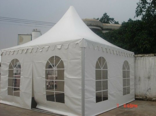 white 3x3m white pagoda pvc fabric high peak tent roof top marquee tent for people wedding