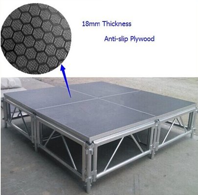 1.22x1.22m Plywood Portable Stage Outdoor Performance Aluminum Stage Adjustable Height Used Stage For Sale