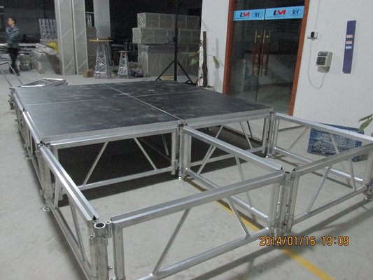 1.22x1.22m Plywood Portable Stage Outdoor Performance Aluminum Stage Adjustable Height Used Stage For Sale