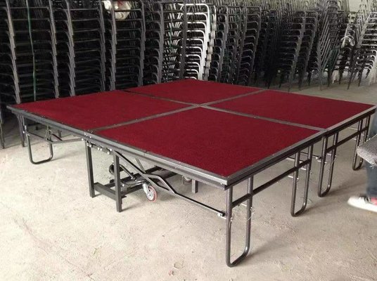 2021 Red color cloth1.22mx1.83m  folding Stage Outdoor r PerformanceStage Adjustable Height Used Stage For Sale