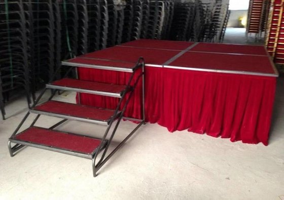 60cm height red color 1.22mx1.83m  folding Stage Outdoor r PerformanceStage Adjustable Height Used Stage For Sale