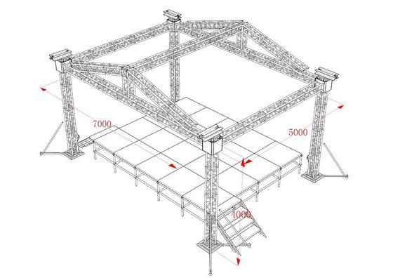 2021 fashion black High Quality Portable Outdoor Stage Aluminum Stage Truss