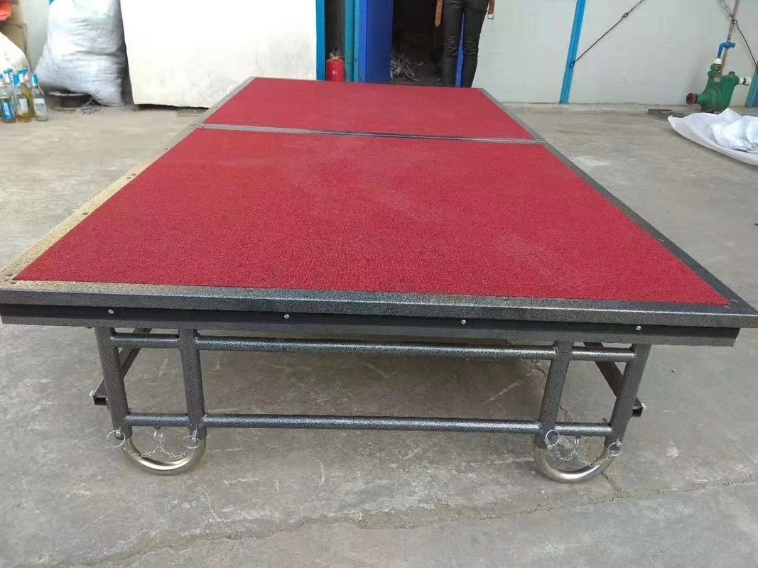 2021 Red color cloth1.22mx1.83m  folding Stage Outdoor r PerformanceStage Adjustable Height Used Stage For Sale