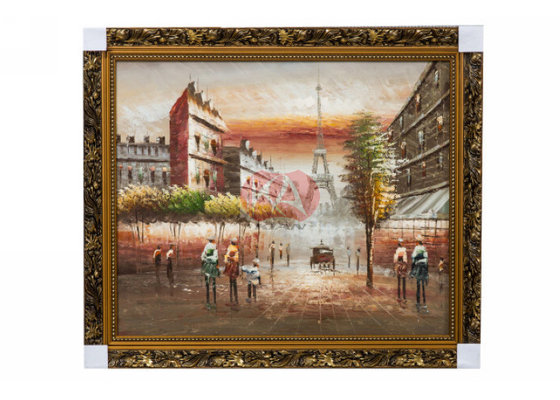Hand Painted realistic beautiful french architecture canvas oil painting For Arts Gallery