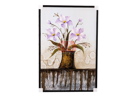 Unique Framed Still Life Flower Oil Painting Canvas for Home Goods Wall Art