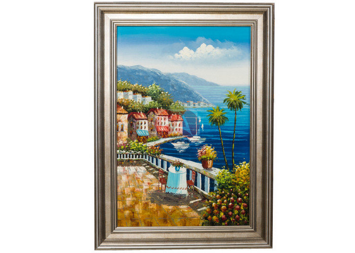 Framed Handmade Architecture Oil Painting , Home Decor seascape oil painting