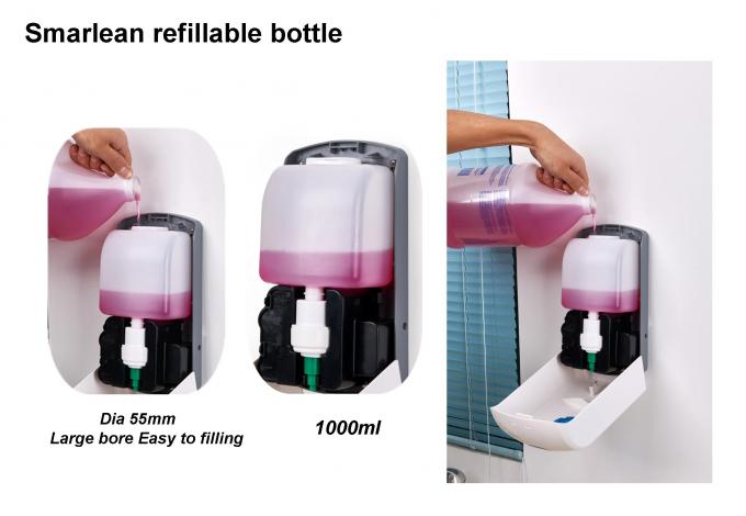 Power Saving Commercial Bathroom Hand Soap Dispenser With Refillable Bottle